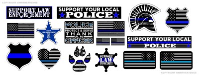 17 Support Police Blue Law Enforcement Vinyl Sticker Decals Pack Lot | eBay