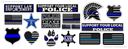 17 Support Police Blue Law Enforcement Vinyl Sticker Decals Pack Lot | eBay