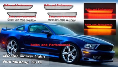 CLEAR LED SIDE MARKERS FRONT & REAR SET for 2010 - 2014 FORD MUSTANG | eBay