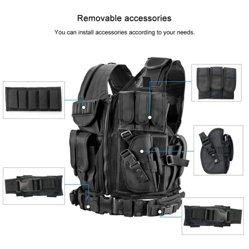 New Adjustable Tactical Vest Body Vests Security Outdoor Game Jacket ...