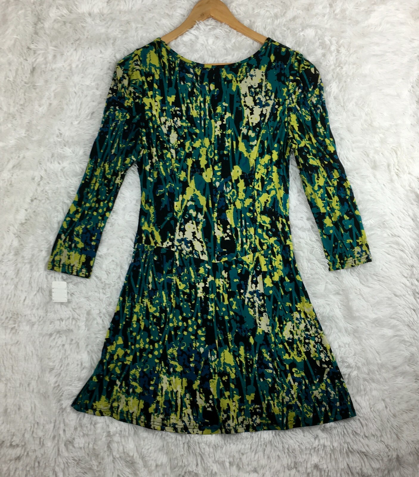 Moon Collection Dress Paint Splash Print Black and Gr… - Gem