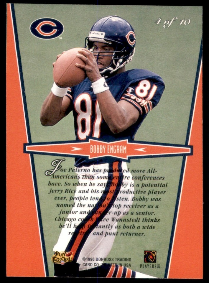 1996 Leaf Gold Leaf Rookies Football Card Bobby Engram Chicago Bears #4 ...
