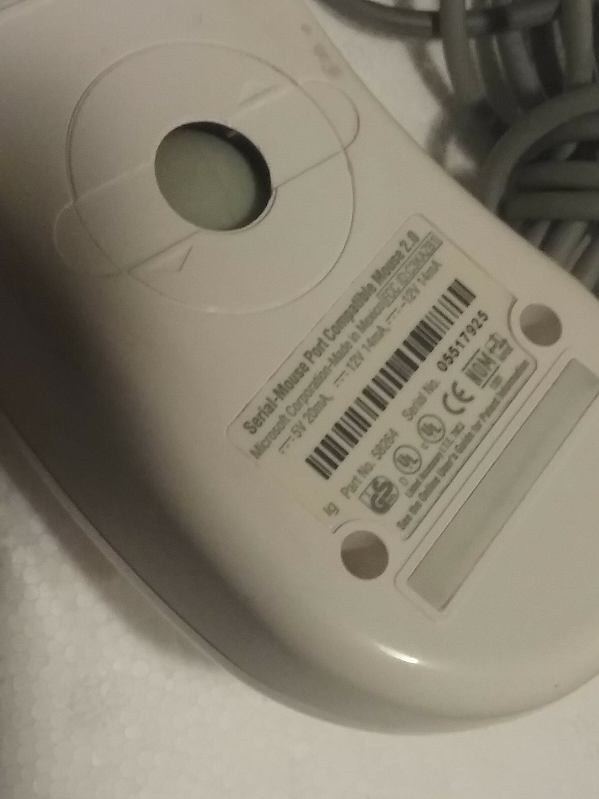 Vintage Genuine Microsoft Serial Mouse Port Compatible 2.0 Trackball ...