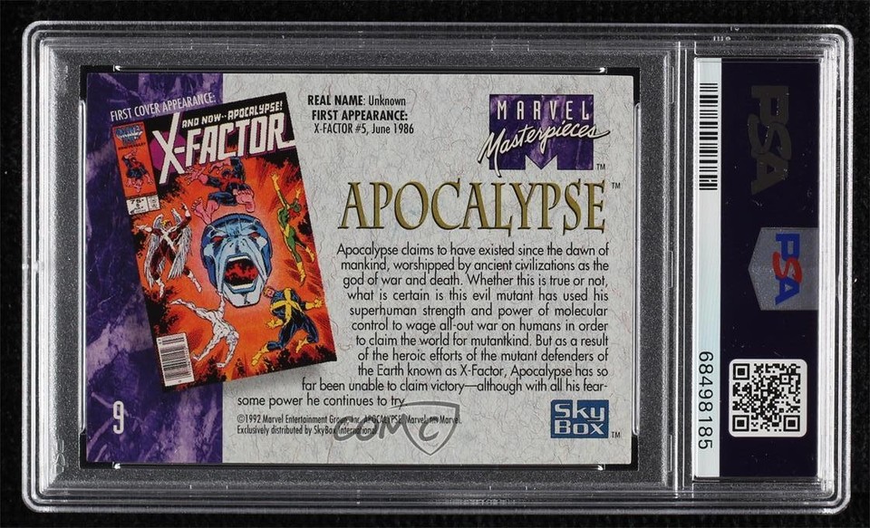 1992 SkyBox Marvel Masterpieces Apocalypse #9 PSA 9 MINT 07wt | eBay