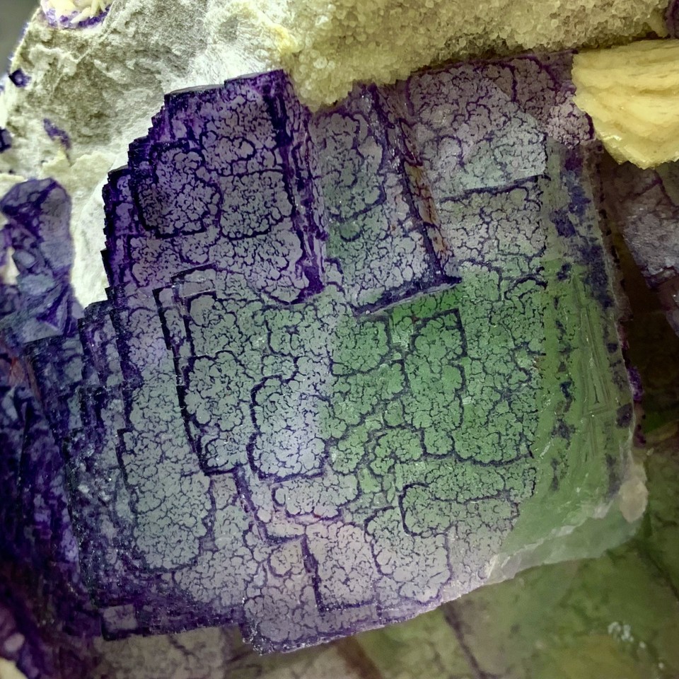 4.97LB Natural Purple "QR Code"Fluorite Cluster Crystal Mineral ...