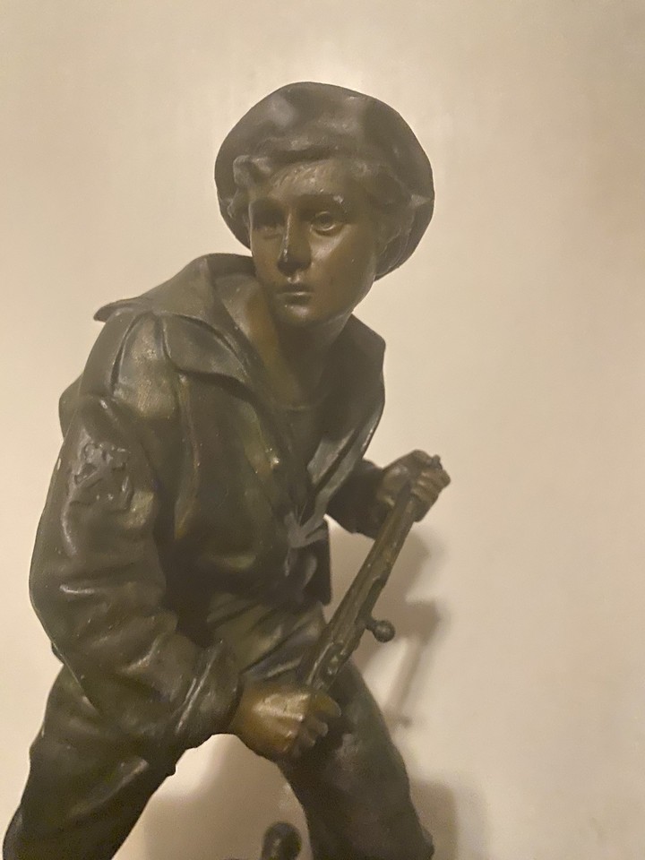 Bradley & Hubbard, Navy Civil War Spelter Statue. Stock & Barrel ...