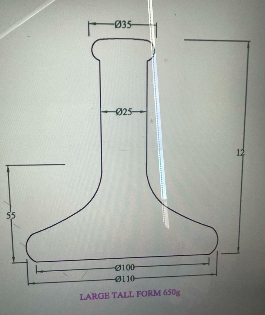 GLASS MULLER PIGMENT GRINDING TOOL Tall form ARTISTS OIL PAINT 110MM O ...