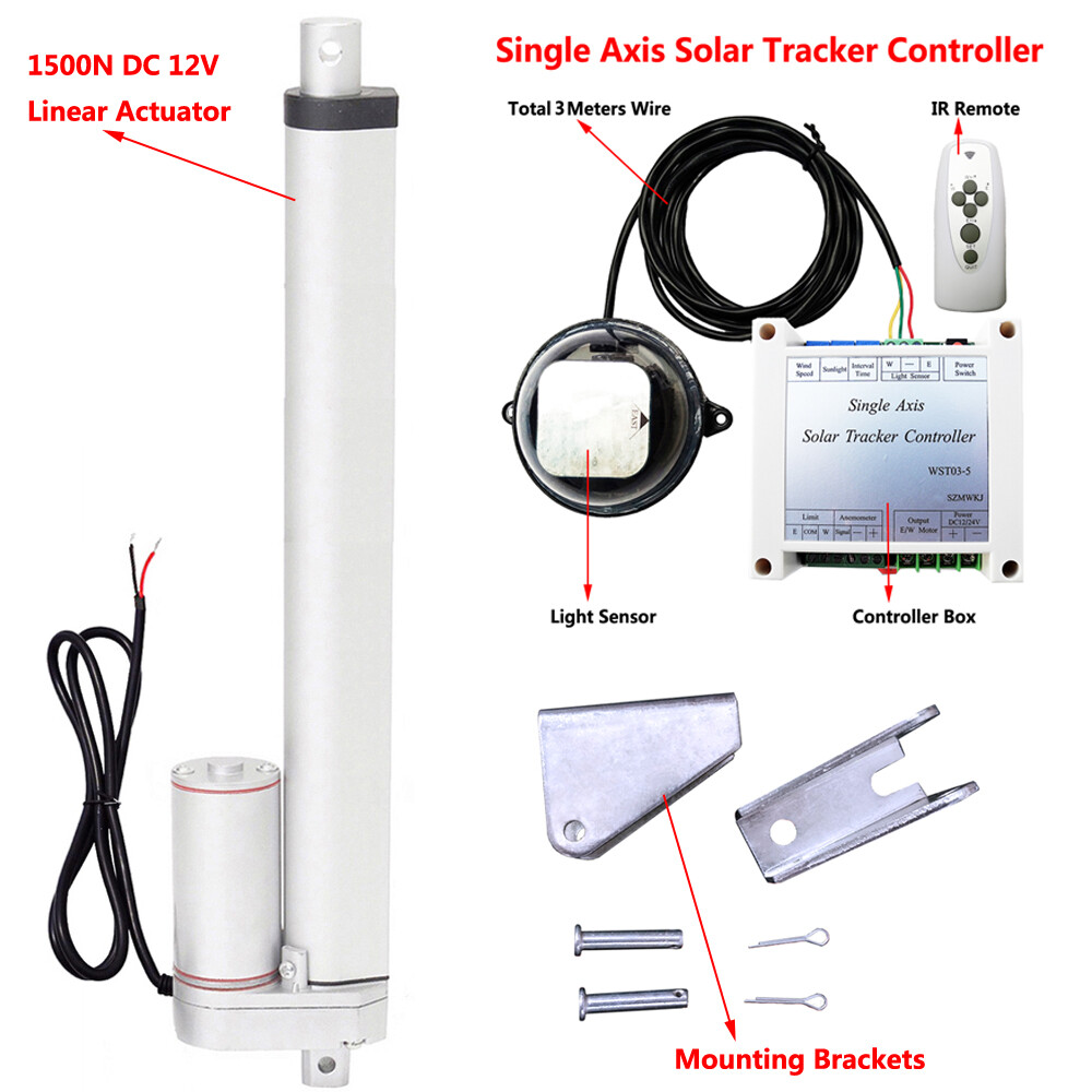 Single Axis Solar Tracking Tracker DC12V Linear Actuator W/ Controller ...