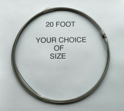 20 foot Stainless steel wire tackle craft lure making spinner wire 8,sz ...