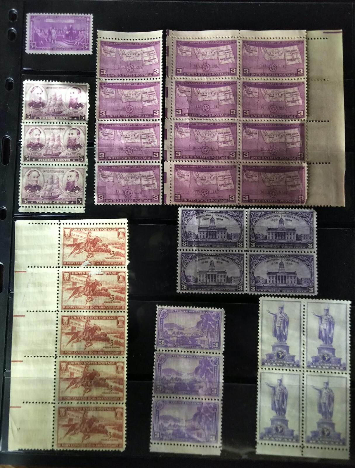 Stamps USA One page from Walter Gibson's Scrapbook 32 stamps | eBay