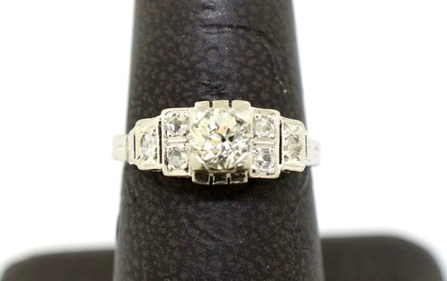 Antique Platinum and Natural Diamond Engagement Ring. 3.5gr | eBay