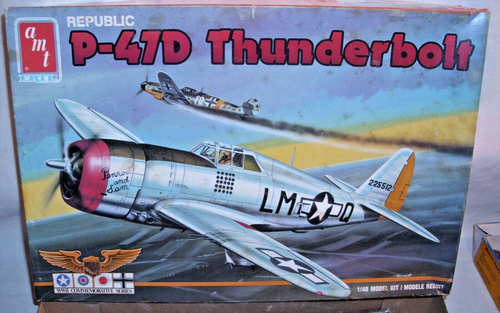 AMT REPUBLIC P-47D THUNDERBOLT WWII AIRPLANE MODEL KIT 1:48 BOXED 8886 ...