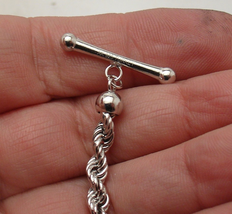 Technibond Twisted Rope Chain Necklace Toggle Clasp Anti-tarnish Real ...