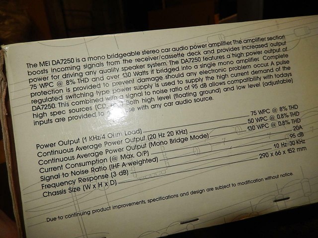 MEI 2 Channel Power Amplifier / Amp Model DA7250 /as-is Untested for ...