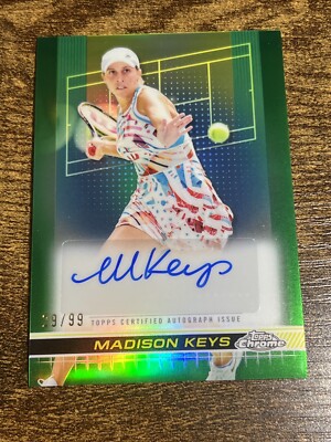 MADISON KEYS 2024 Topps Chrome Tennis Green Refractor Auto /99 #TCA-MLS ...