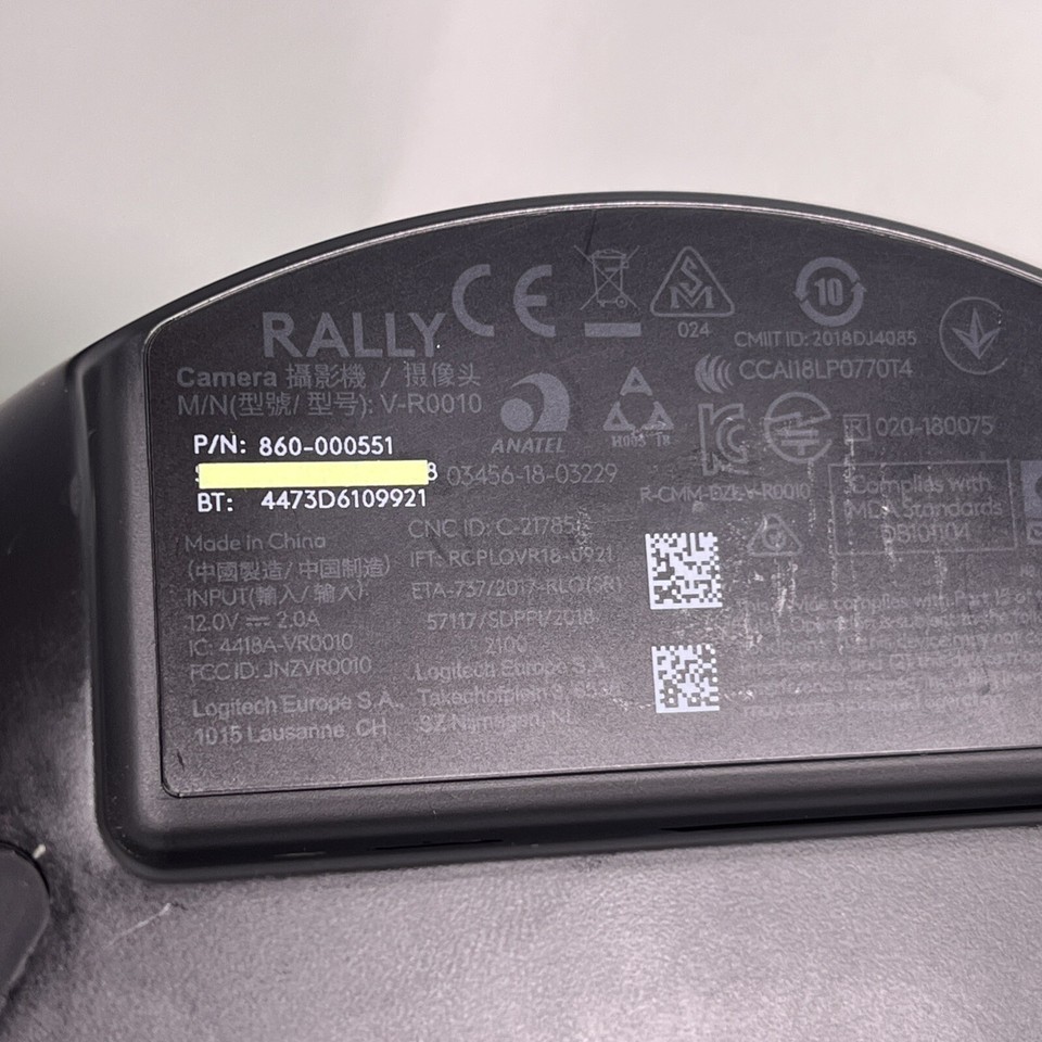 2x Logitech V-R0010 / 860-000551 Rally UHD 4K Video Conference Camera ...