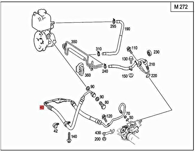 2006 W211 MERCEDES E55 AMG High Pressure Power Steering Hose Line ...