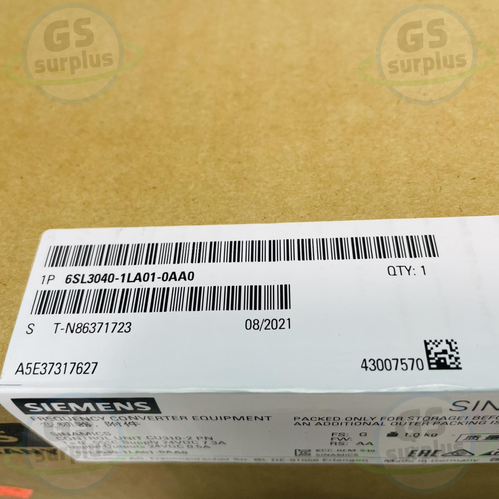 New SIEMENS 6SL3040-1LA01-0AA0 SINAMICS S120 CONTROL UNIT CU310-2 PN ...