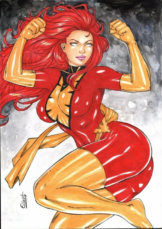 X Men Movie Jean Grey Phoenix Water Outline
