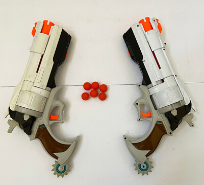 2 Overwatch McCree NERF Rival Blasters w/ Ammo Lot Cosplay gaming prop ...
