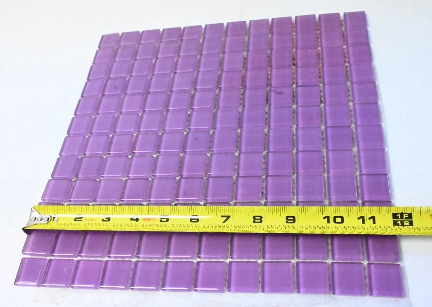 Glass Tile Sheets 12"×12" Favrile Eggplant Purple Clear 1"×1" Mosaic ...