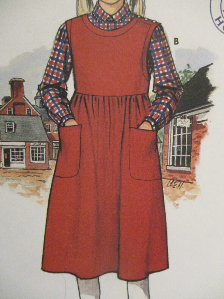 Butterick Pattern 3144 Girls Jumper & Blouse Size 4-5-6 UC L/S Sleeves ...