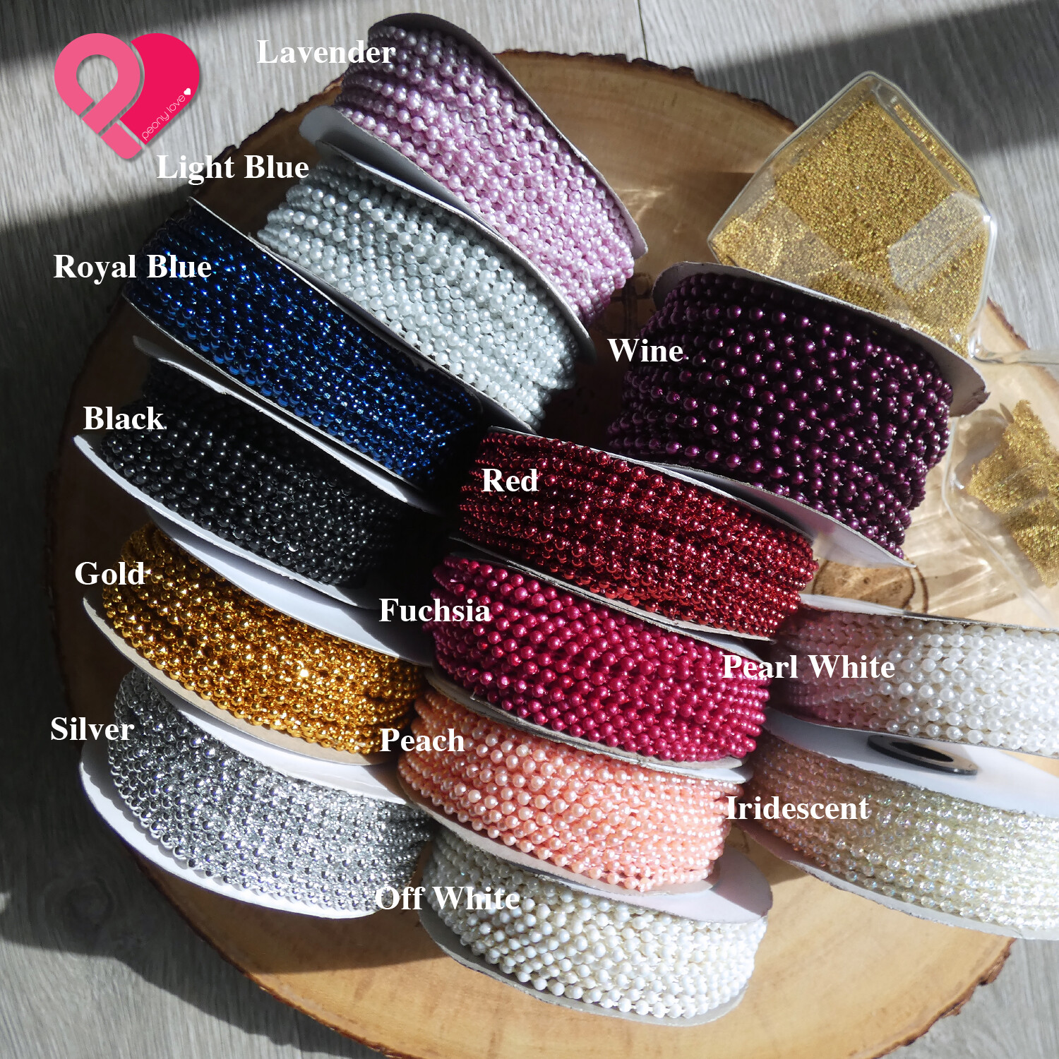 3-11mm 33 Yard Faux Crystal Pearl Plastic Clear BEADS String Trim Craft ...