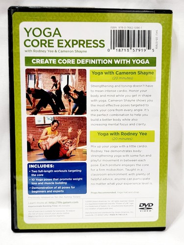 Gaiam YOGA CORE EXPRESS 2 20-Minute Workouts Rodney Lee Cameron Shayne ...
