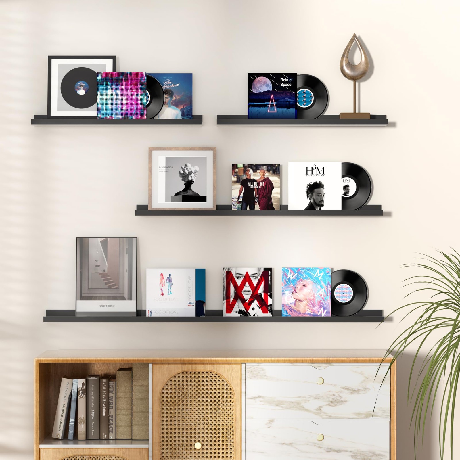 Picture Ledge Shelf, 48 Inch Floating Shelves Set of 2, Large Nursery ...