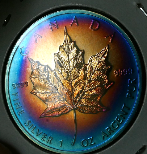 Gorgeous 2010 Canada Canadian Silver .9999 Maple Leaf Stunning Target Toning | eBay