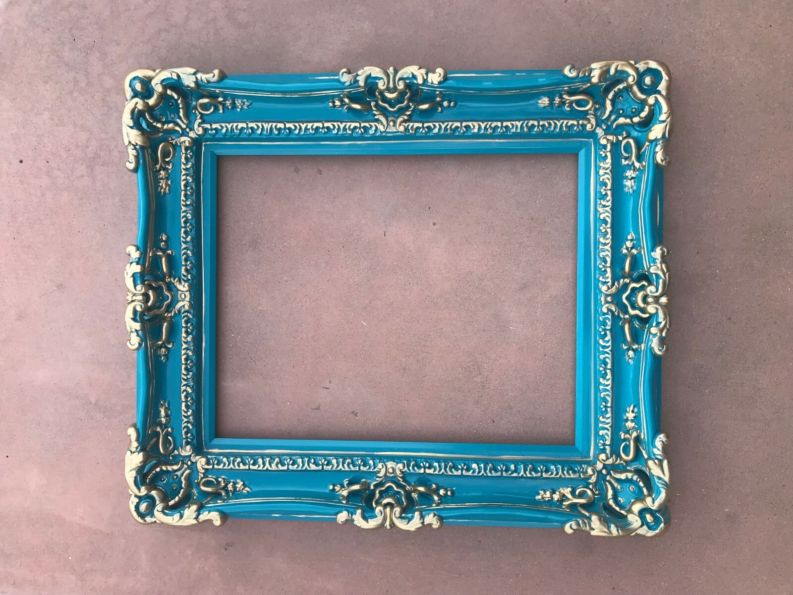 Turquoise Photo Frame Trendy Shabby Chic Picture Frame Art Print 12x16 ...