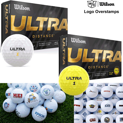 WILSON ULTRA GOLF BALLS *LOGO OVERSTAMPS* WHITE / YELLOW 15 BALL PACK ...
