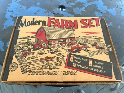 classic Vintage Marx Modern Farm Set c1960 vintage original box partial ...