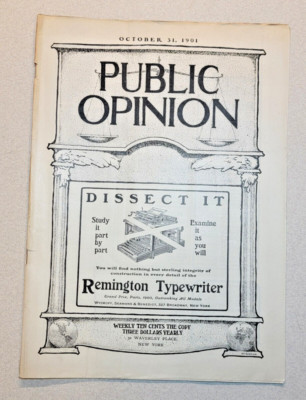 Public Opinion Weekly Journal Magazine Oct 31 1901 Antique Vintage ...