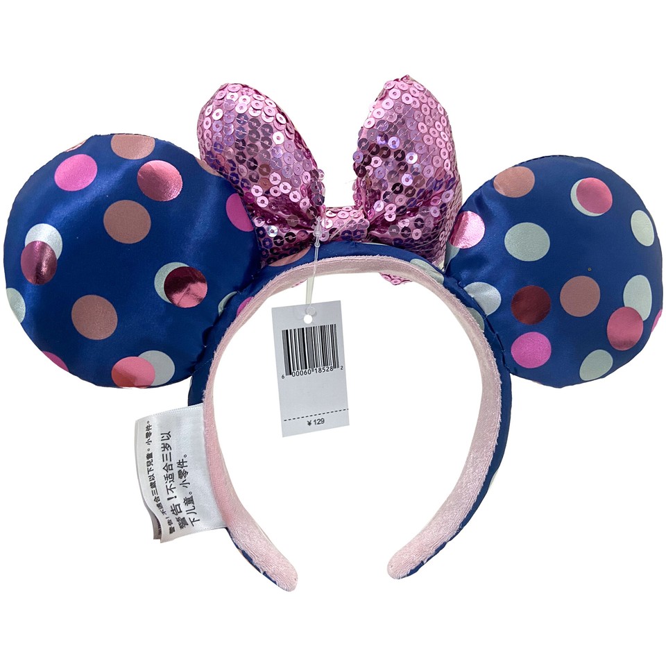 Disney Parks Rock Mickey Mouse Polka Dot Minnie Ears Sequins Bow ...