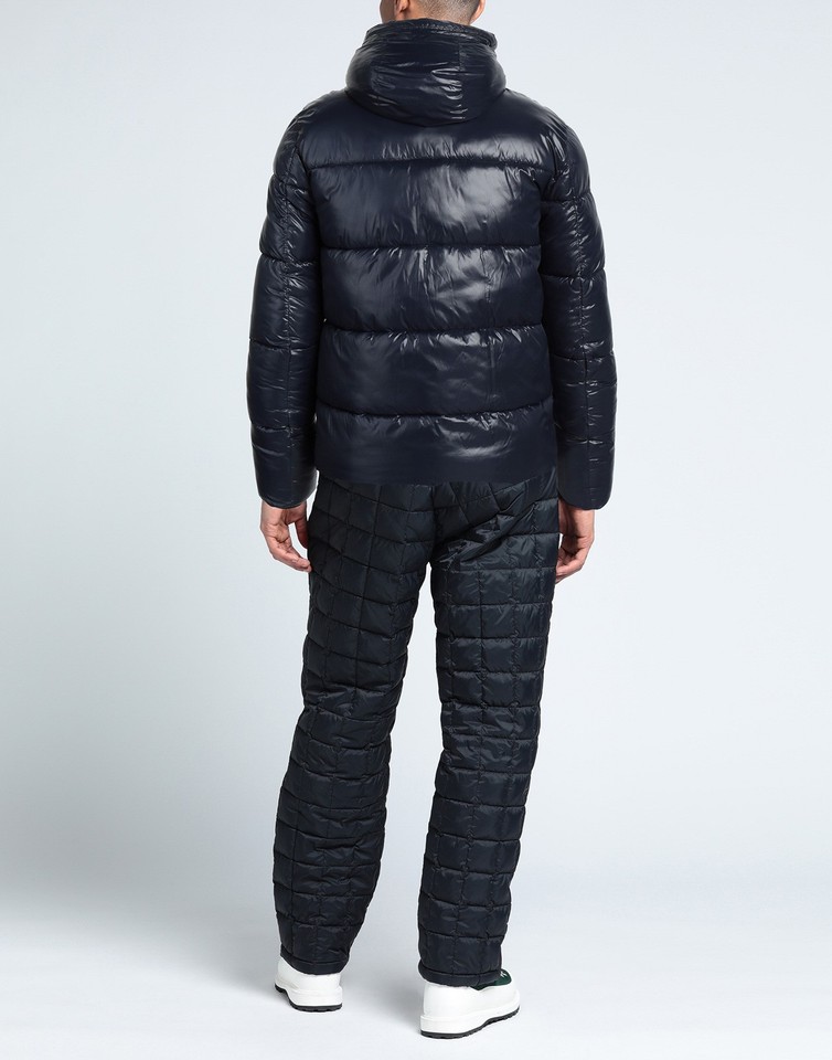 RRP€280 BRADDOCK Techno Fabric Quilted Jacket Size L Blue Logo Hooded ...