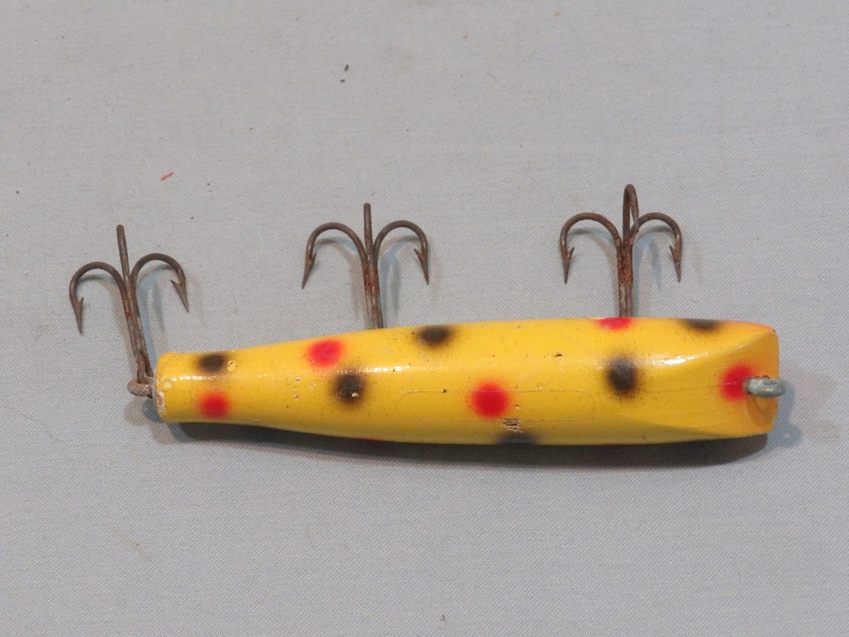 Vintage Creek Chub Darter Yellow Spotted Wood Fishing Lure | eBay.de