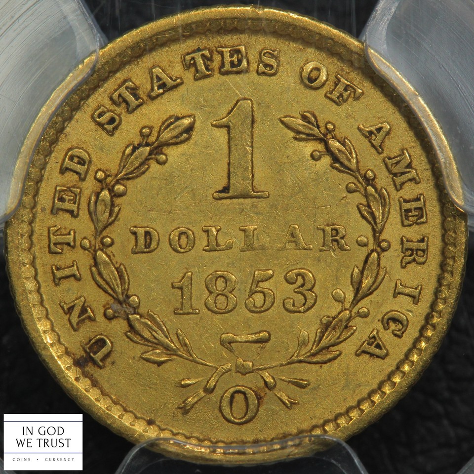 1853 O Type 1 Liberty Head One Dollar Gold G$1 PCGS AU 58 CAC | eBay