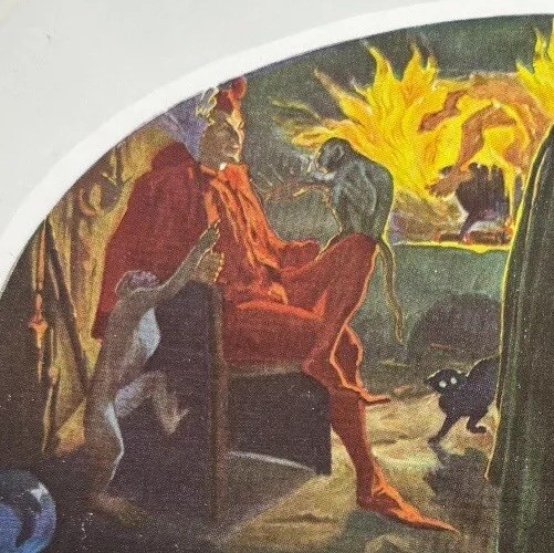 Vintage Halloween Postcard 1937 Faust Hells Kitchen Original Hans Best ...