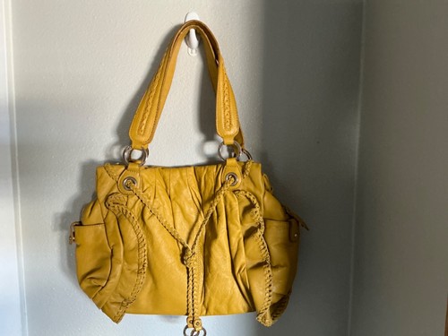 Junior Drake Medium Size Yellow Leather Satchel Handbag NEW without ...