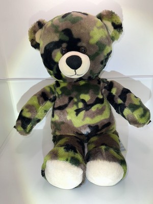 Build A Bear Plush Camouflage Teddy BAB Green Camo 2014 Stuffed Animal ...