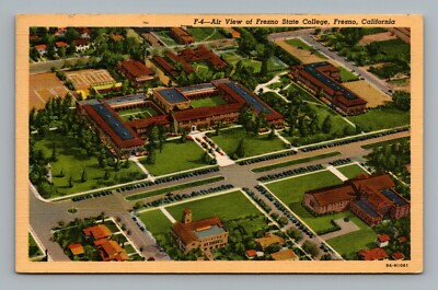 Postcard CA Air View Fresno State Collage Fresno California c1941 ...