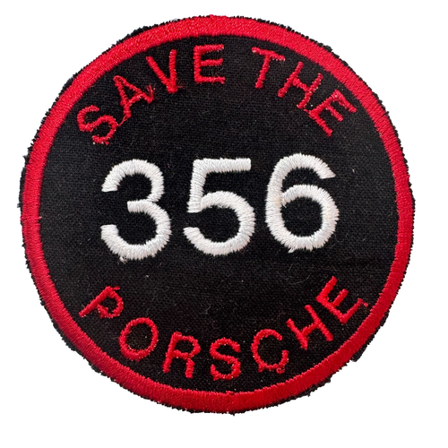 Save the Porsche 356 Patch Embroidered Iron-On Badge 2.75" Round Black ...