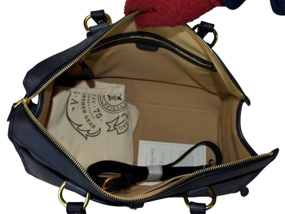 NWT $1795 Ghurka Italian-Made No. 66 ROVER Bag Dark Blue Leather Doctor ...