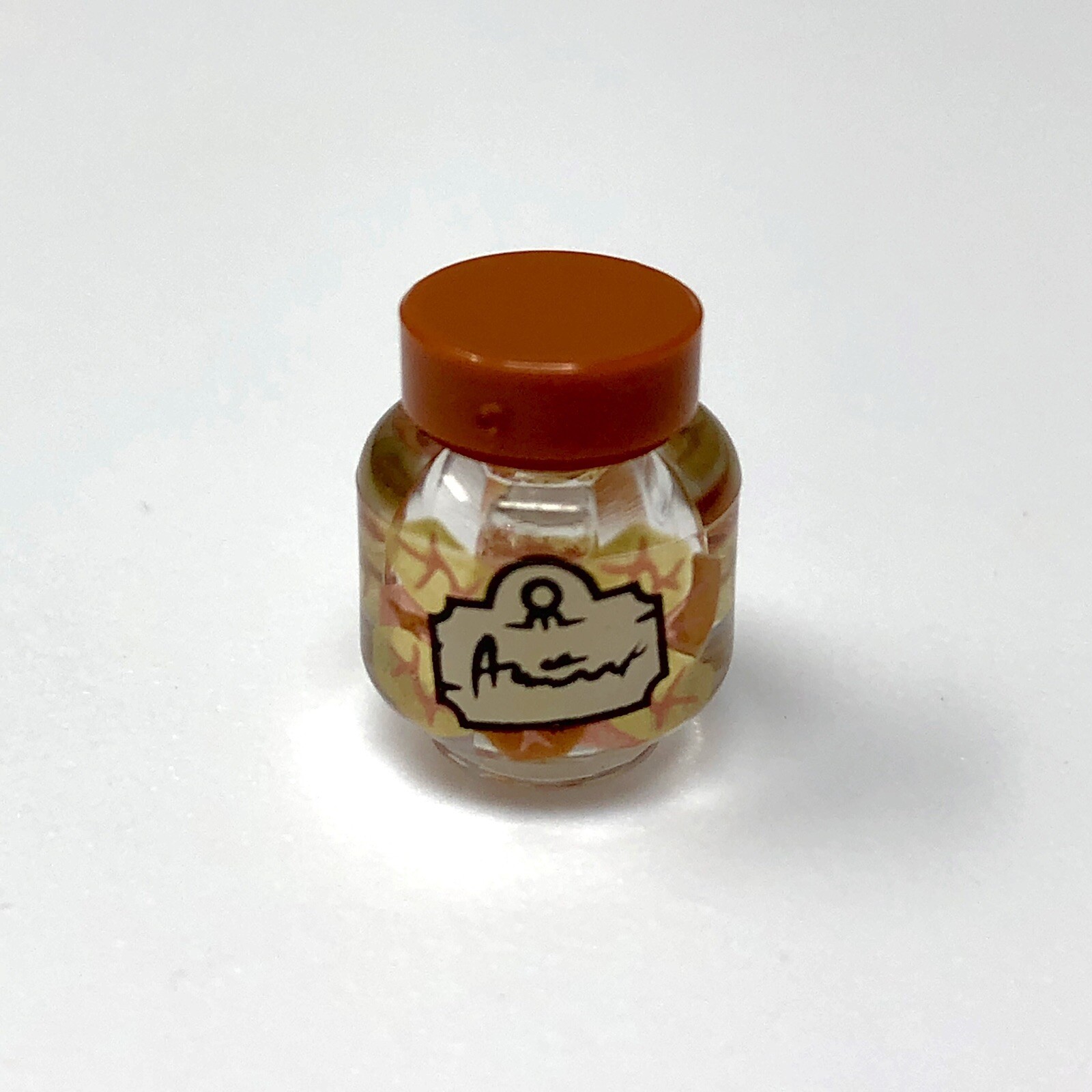 LEGO Potion Apothecary Jar & Lid Transparent w/ Leaves Script Label ...