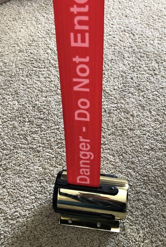 New Gold Tensabarrier Standard Magnetic Mount W/Red Do Not Enter Belt ...