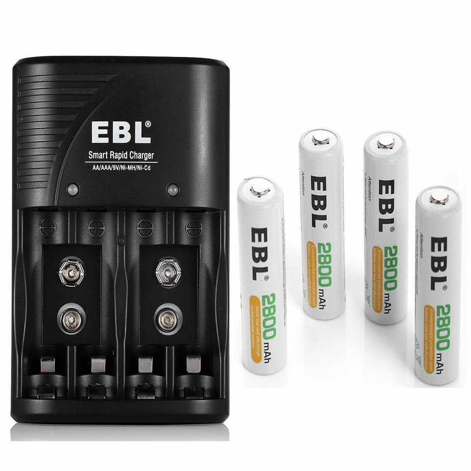 Lot EBL Double A, Triple A Batteries Rechargeable Ni-MH 1.2V / AAA AA ...