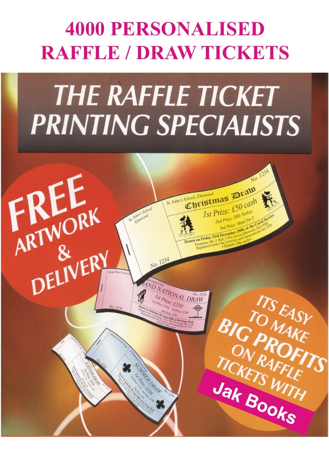 4000 Printed Prize Draw Tickets - Raffle Tickets - Fundraising | eBay UK