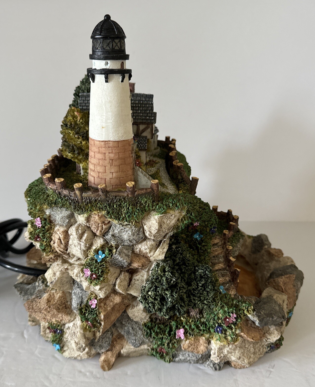 Waterfall Lighthouse Fountain Lighted Collectible Makes Seagull Sounds ...