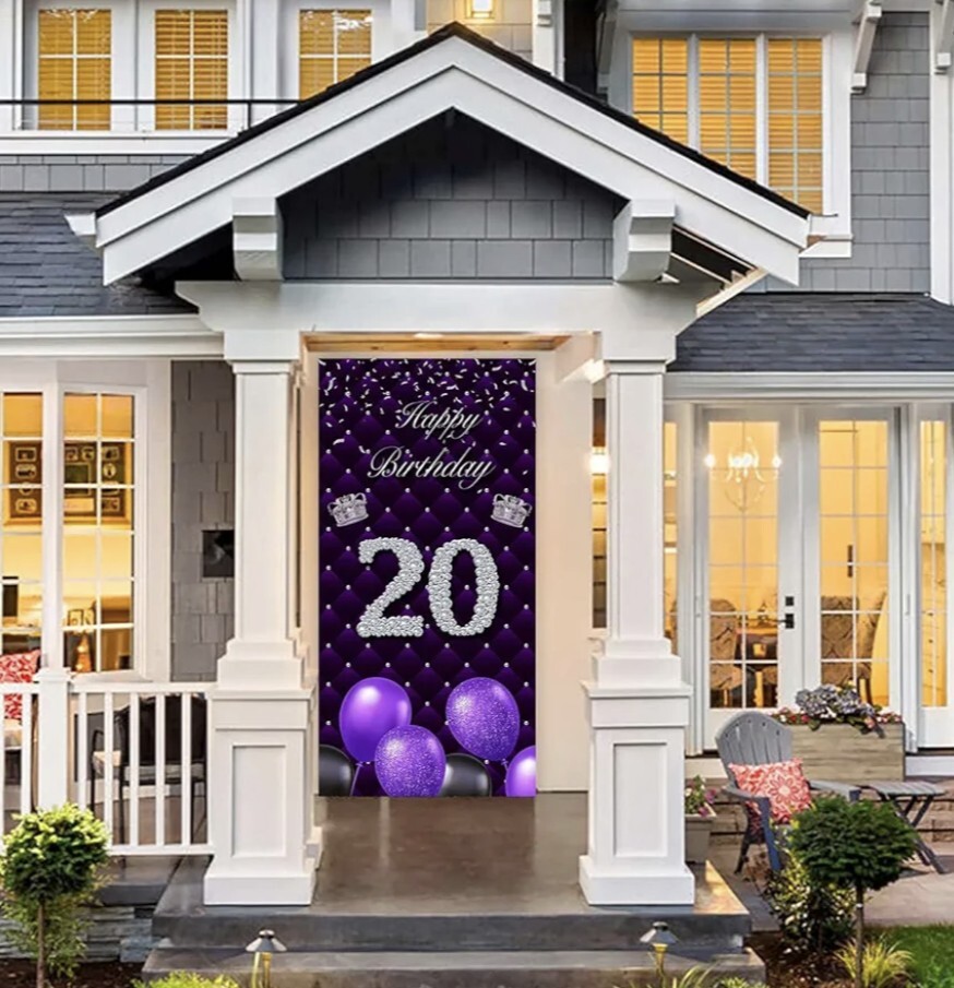 Happy 20th Birthday Party Banner Backdrop 20 Years Old Decorations ...